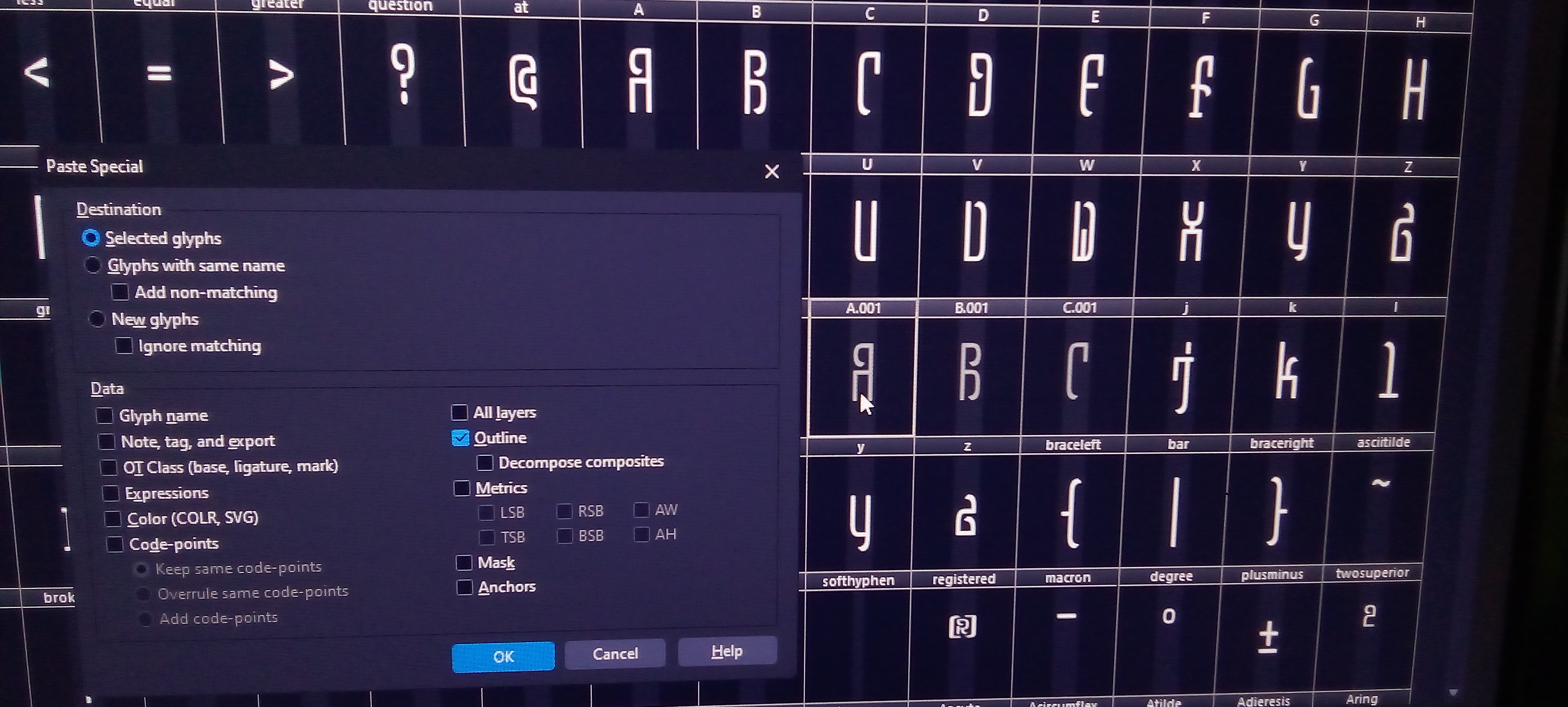 Copy and paste issue - FontCreator - Bug Reports - High-Logic Forum